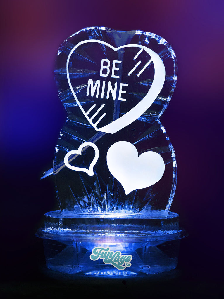 Be Mine Heart – Fun Luge - NYC Party Ice Sculpture
